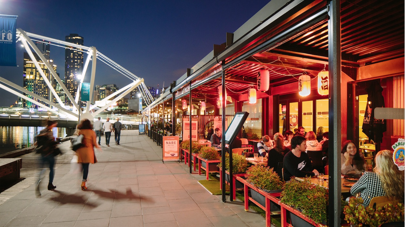 South Wharf Promenade — Yarra River Melbourne Australia